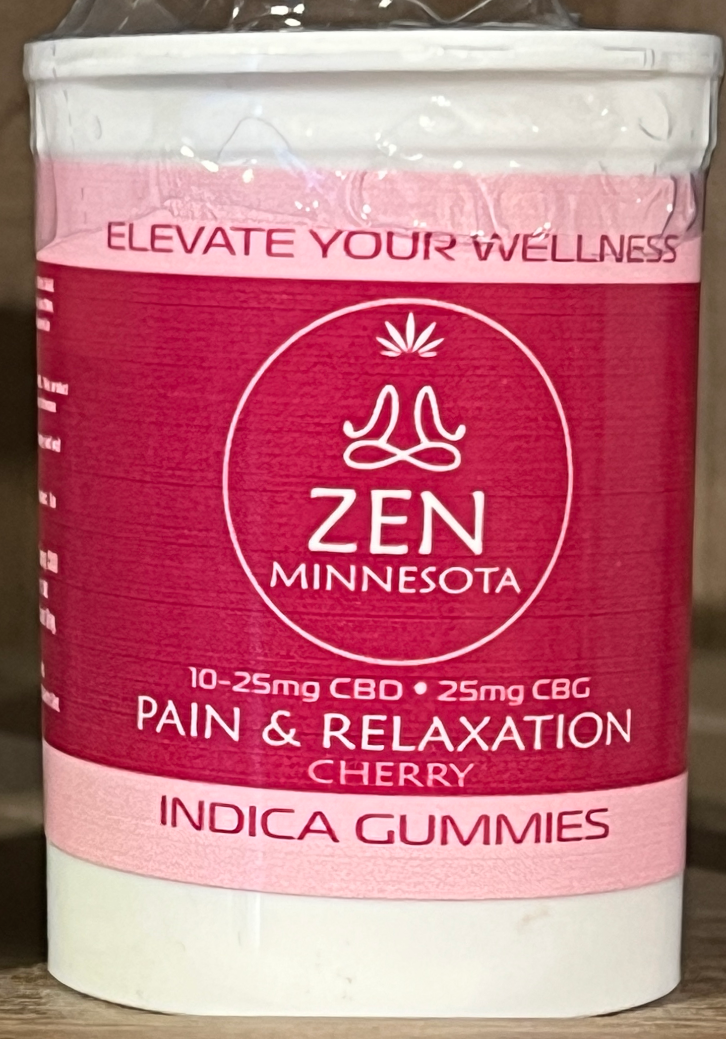 Zen Pain & Relaxation Pink Gummies 25 mg CBD & 25 mg CBG | North Star THC